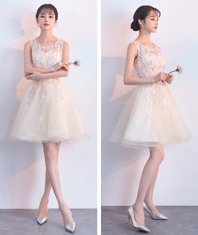 Charming A Line Lace Appliques Homecoming Dress Short Graduation Dress ...